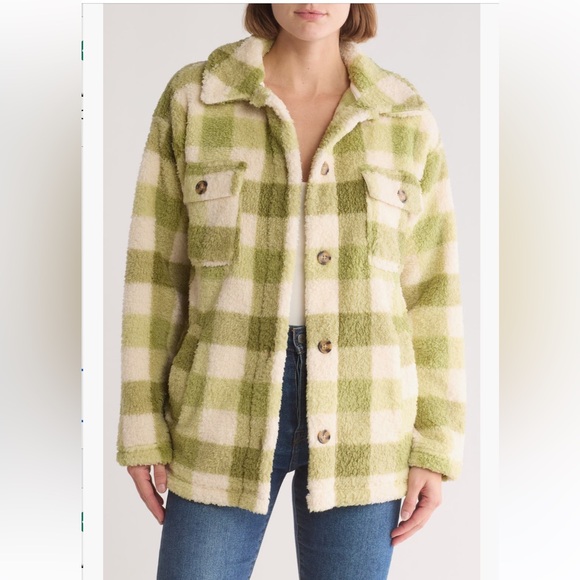 Jackets & Coats | Billabong Green Buffalo Check Fleece Jacket M | Poshmark